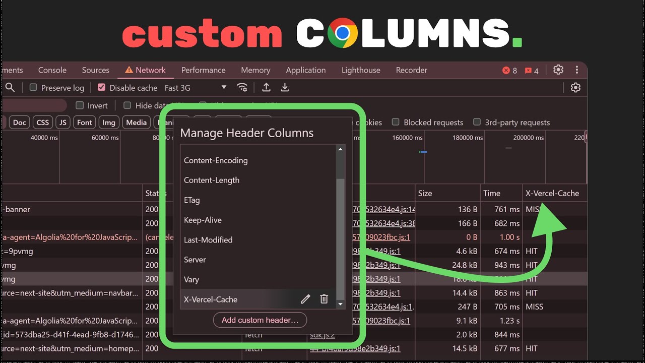 Chrome custom header columns are cool - YouTube