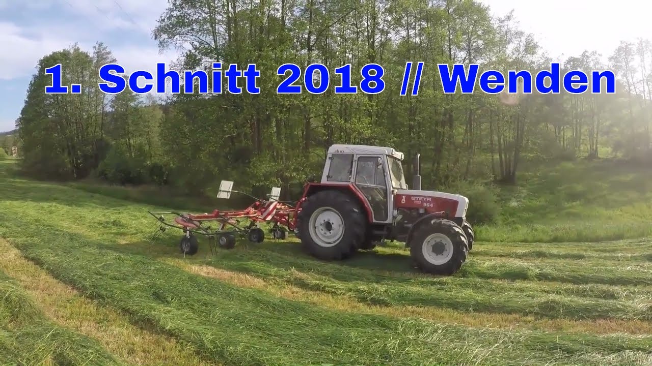 [HD] 1. Schnitt 2018 // Wenden mit Steyr 964 und Fella TH 680D Hydro ...