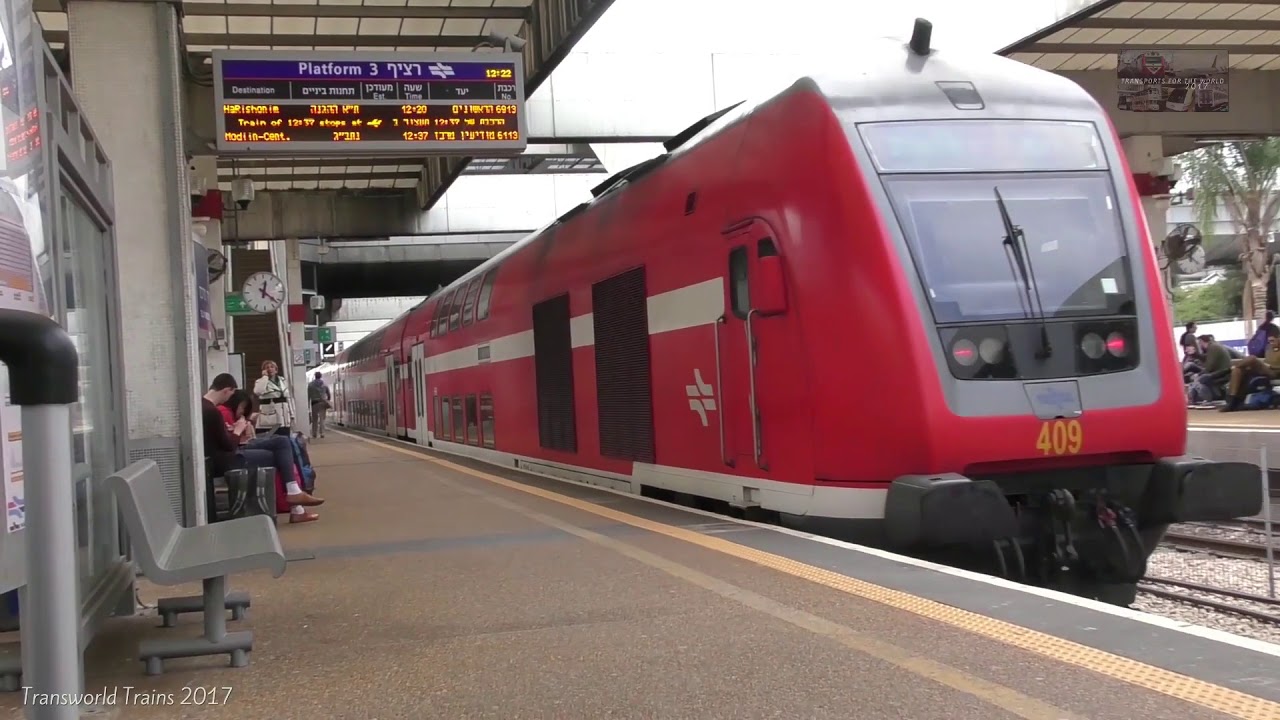 Trains in Tel Aviv Savidor Center Israel Railways - YouTube