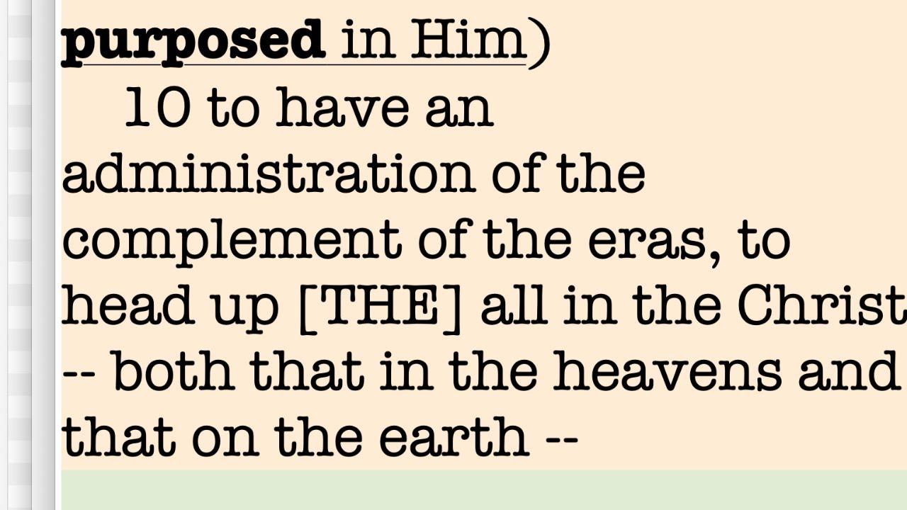 THE INVISIBLE BIBLE VERSE "...TO HEAD UP ALL IN THE CHRIST !!!" (EPH 1: ...