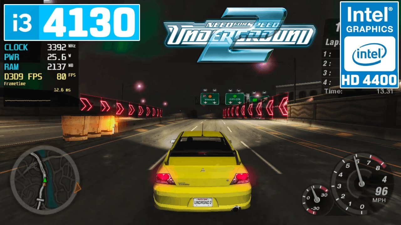 Need for Speed Underground 2 - i3 4130 + Intel HD Graphics 4400 - YouTube