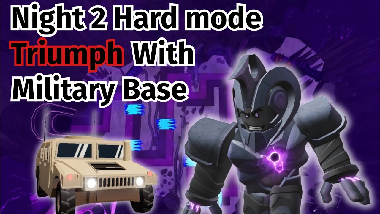 Roblox TDS | Night 2 hard mode triumph with military base - YouTube