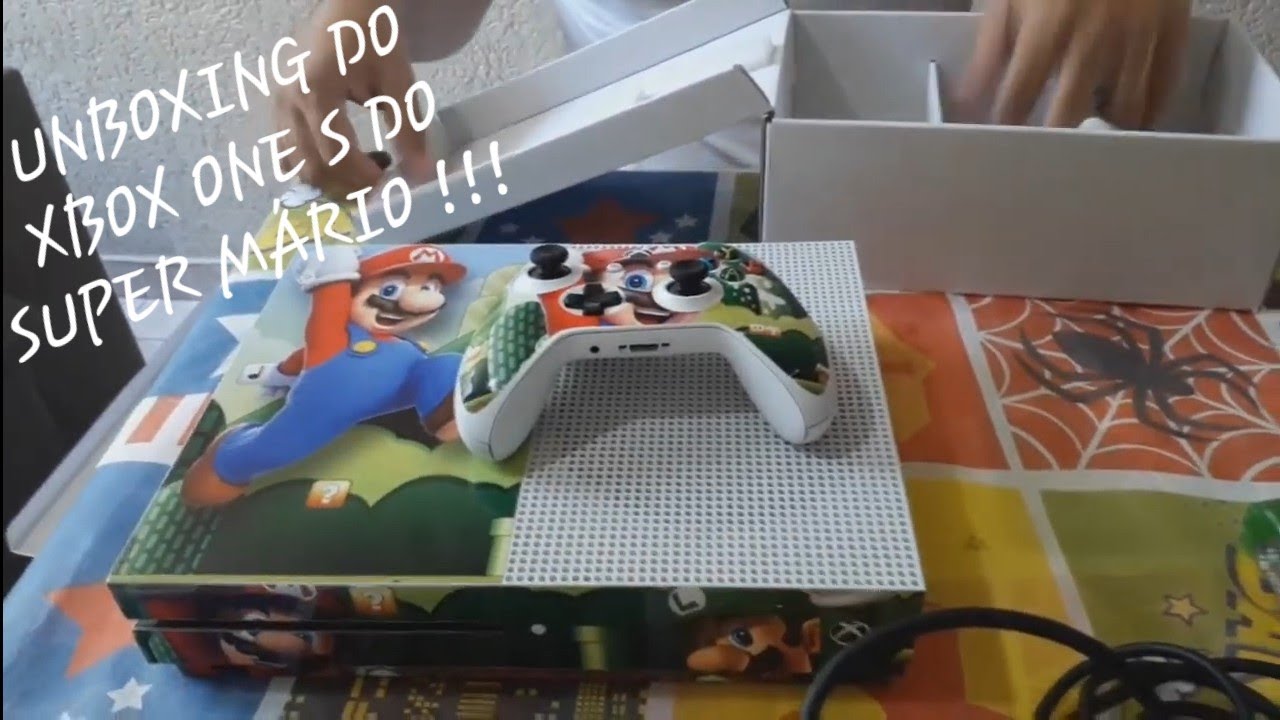 Unboxing Xbox One S personalizado com a Skin do Super Mário - YouTube