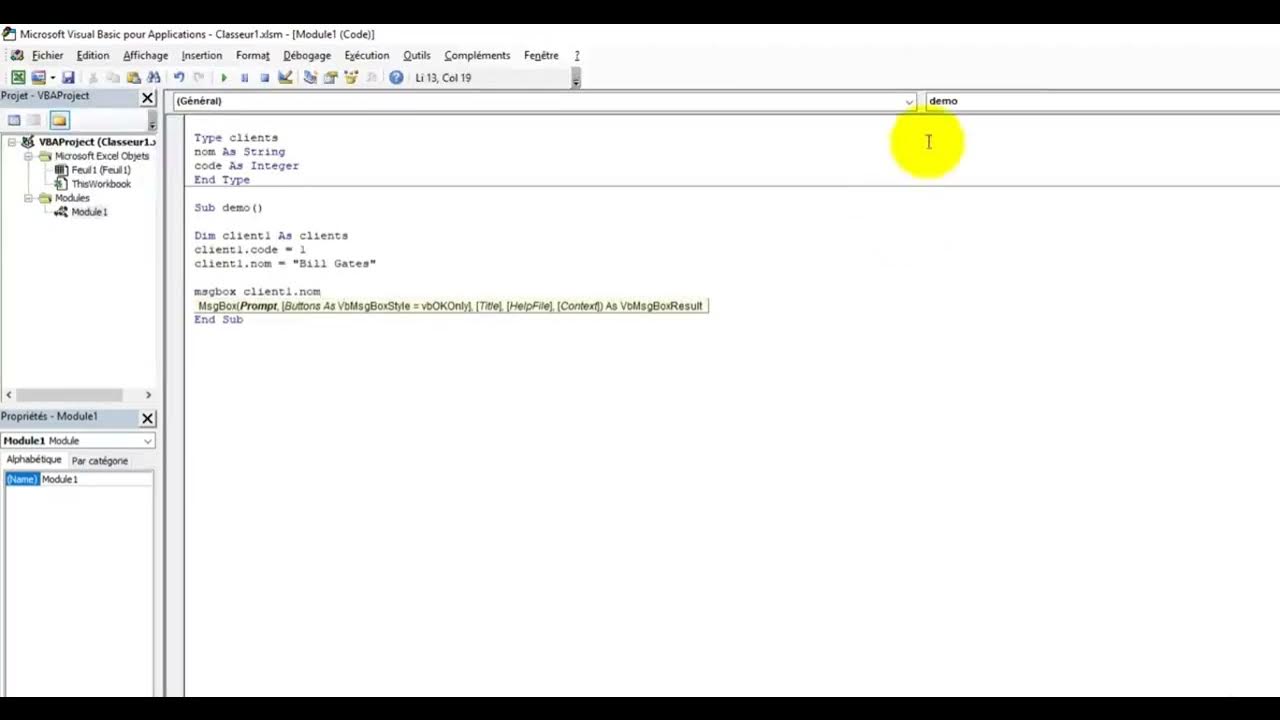 Type personnalisé de variable - Macro et VBA Excel - YouTube