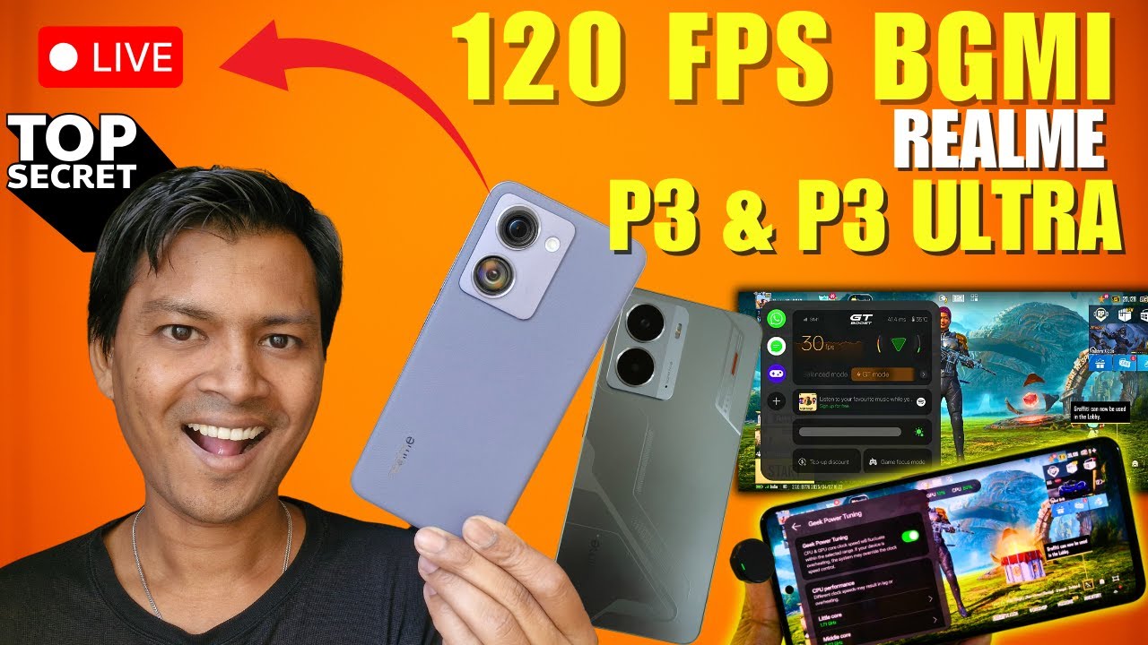 Realme P3 5G & P3 Ultra - 120 FPS BGMI Test🔥Lag, FPS Drop, Heating Live ...
