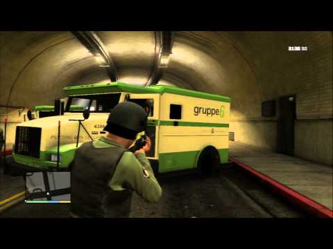 Grand Theft Auto V - The Big Score: Drop Stinger, Steal Armor Vans, Casey ID Check Cutscene PS3
