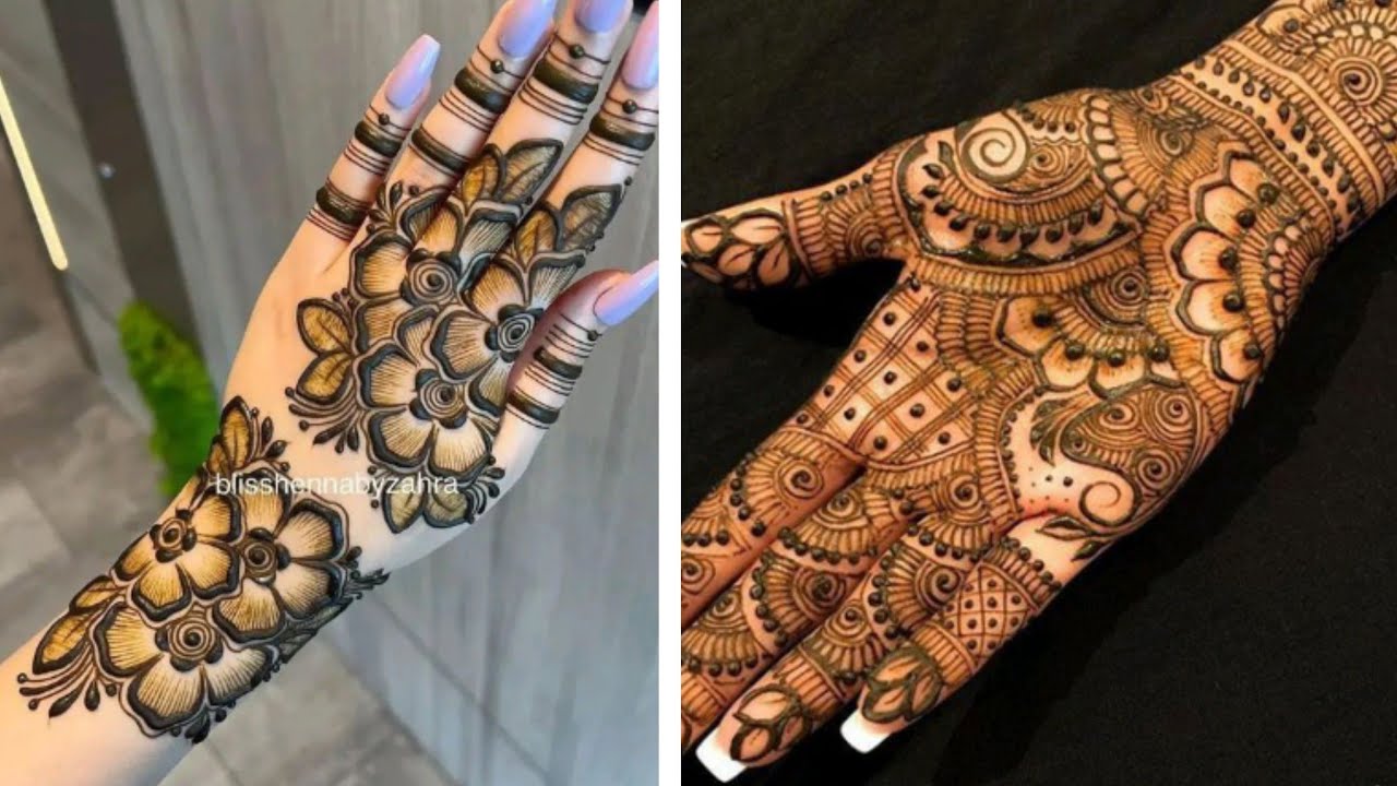 front and back hand mehandi design || bridal bharwa hath mehandi design ...