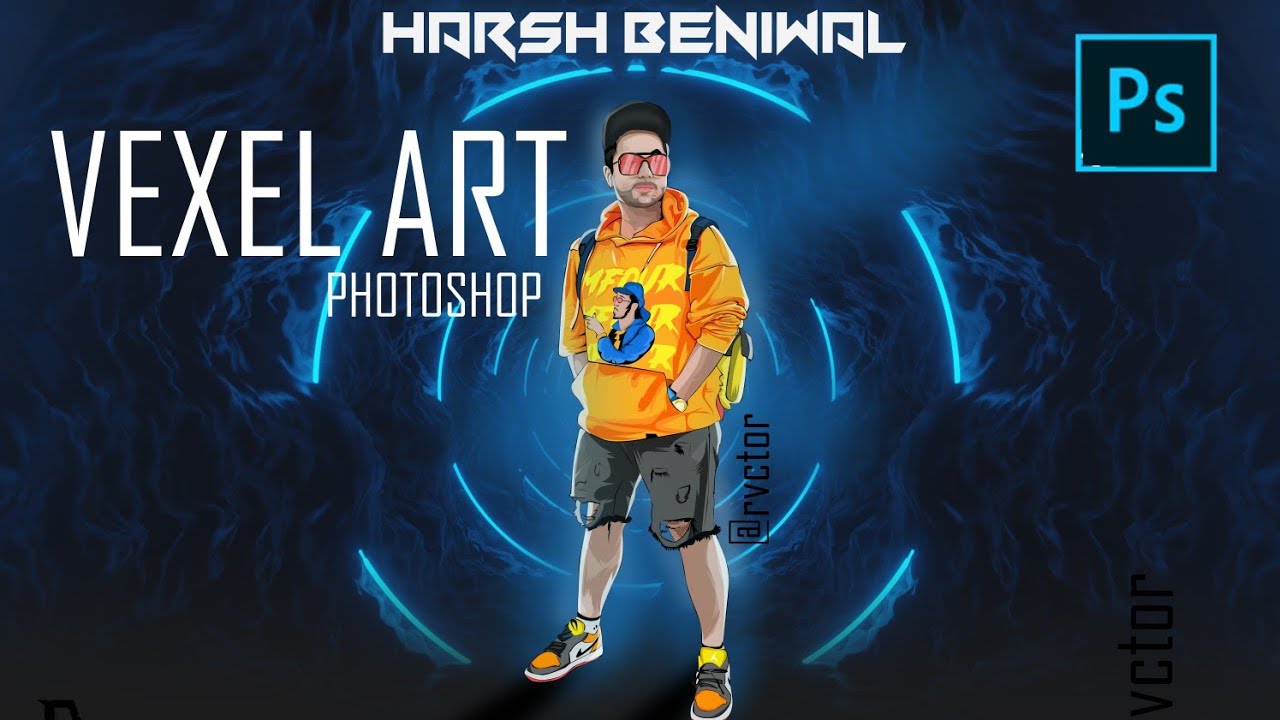 Photoshop | time-lapse | Tutorial Simple Vexel x Vector | Harsh beniwal ...
