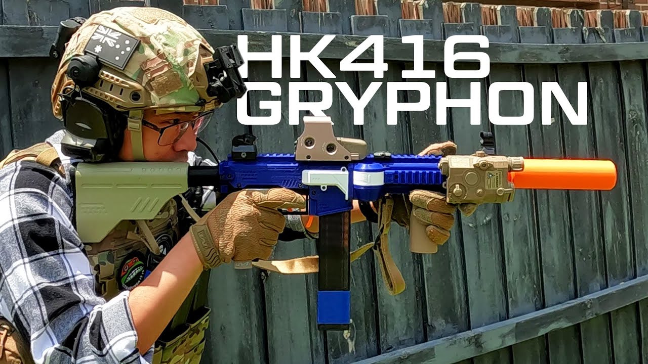 The HK416 Gryphon - Custom Flywheel Blaster Overview - YouTube