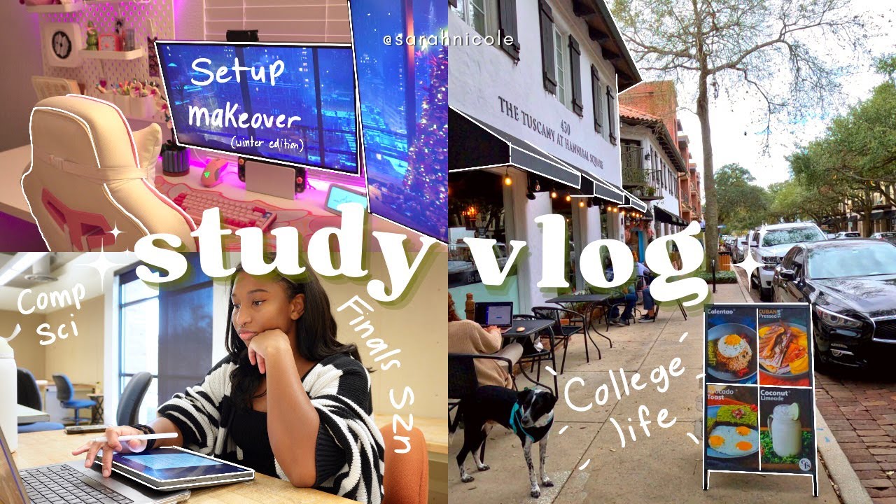 REALISTIC study vlog🐰| comp sci student, finals szn, studying, setup ...