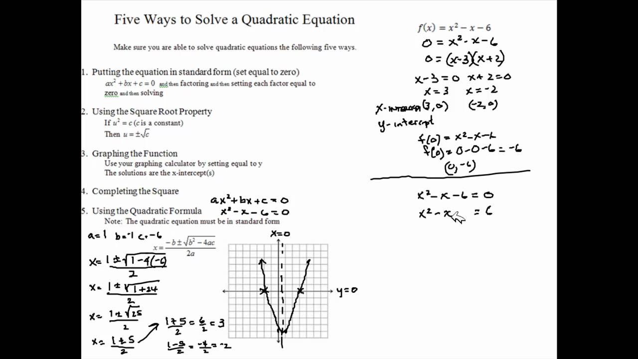 Five Ways to Solve a Quadratic Equation - YouTube
