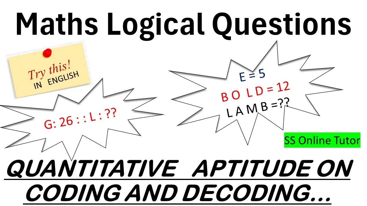 Maths Logical Questions in English.|Quantitative Aptitude in English ...