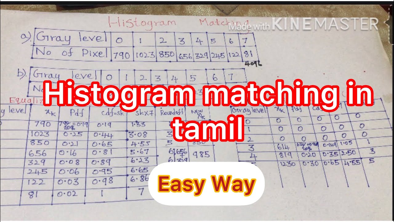 Histogram matching in tamil|Image Processing histogram matching using histogram equalizatin in ...