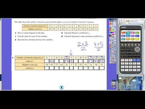 Spearman's Rank - Correlation Coefficient IB AI SL - YouTube
