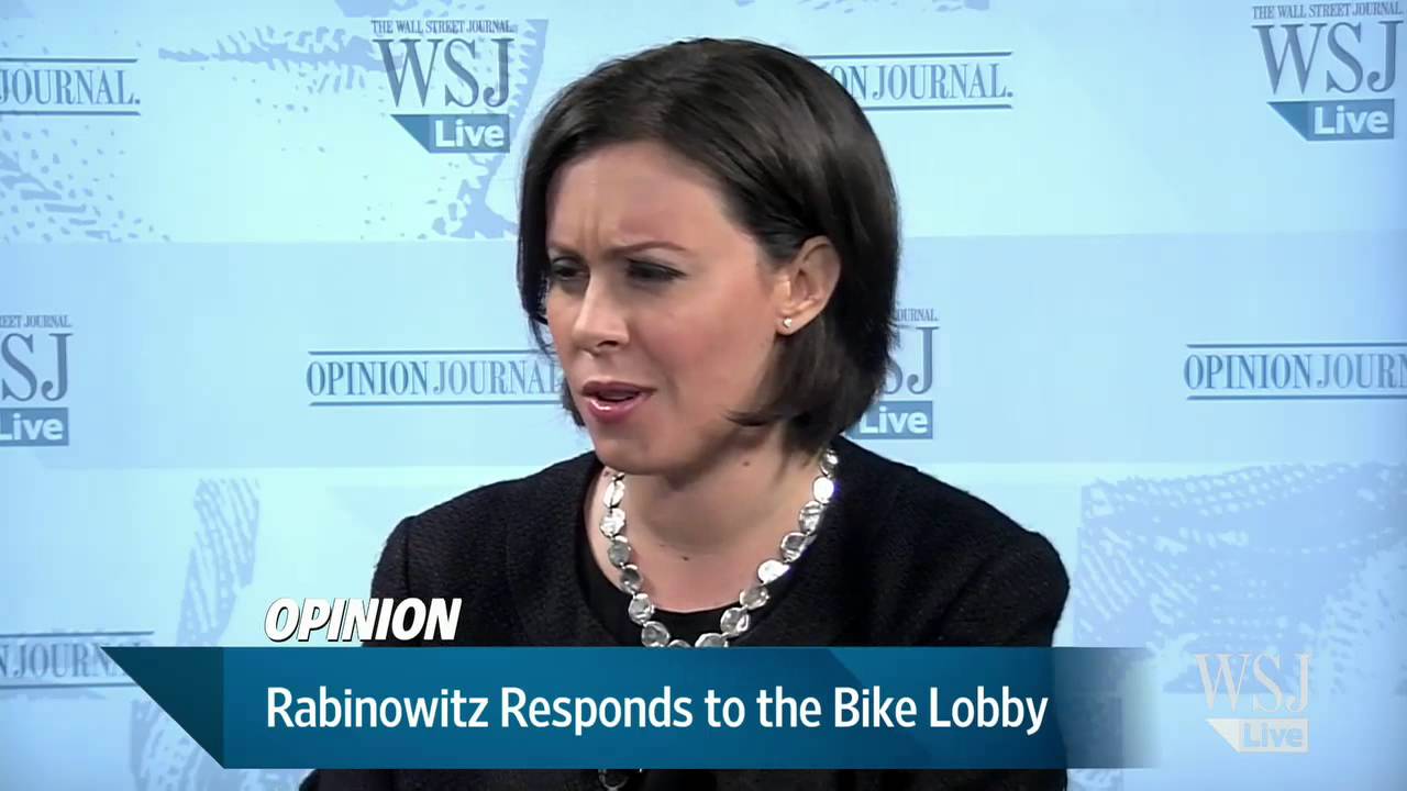 Wall Street Journal: Rabinowitz Responds to the Bike Lobby - YouTube