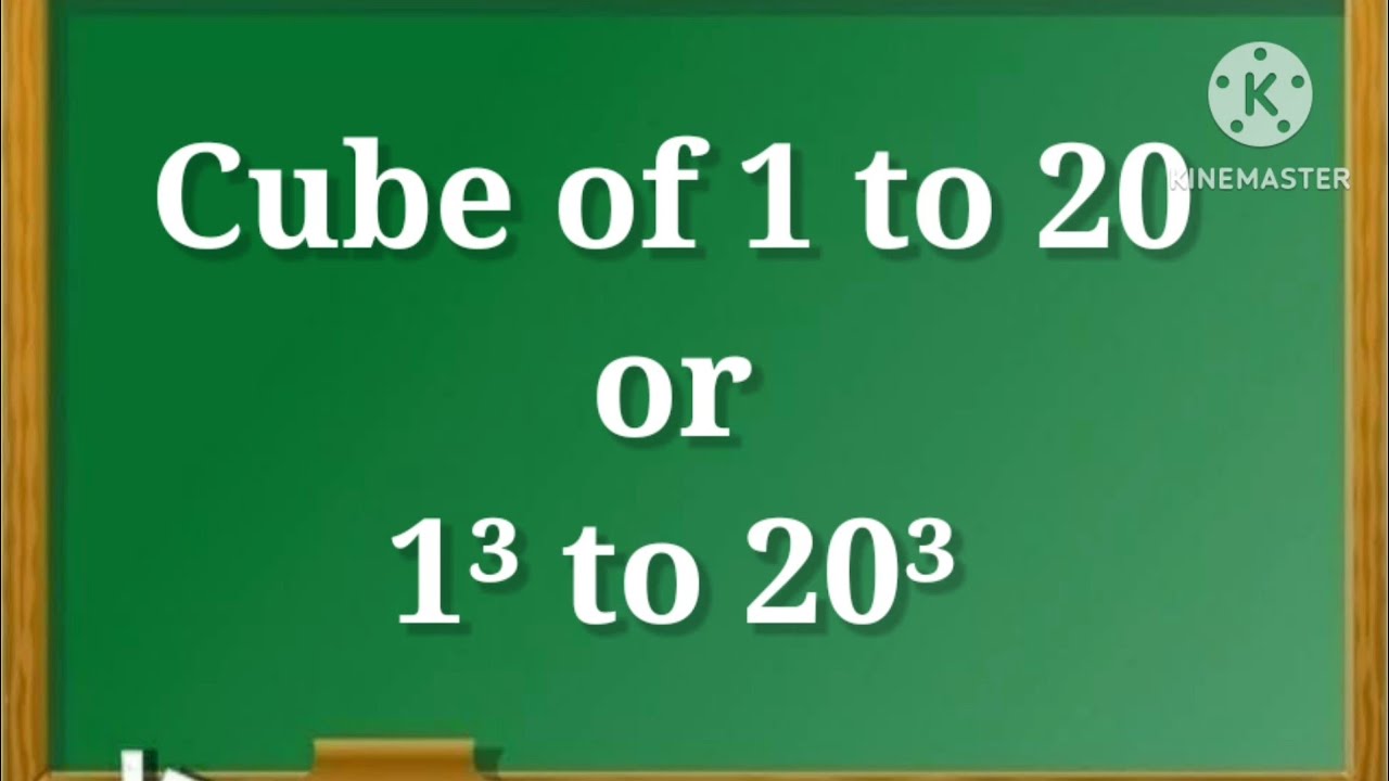 Cube 1 to 20/1 to 20 Cube/1³ to 20³/Cube of 1 to 20/#cubeof1to20 - YouTube