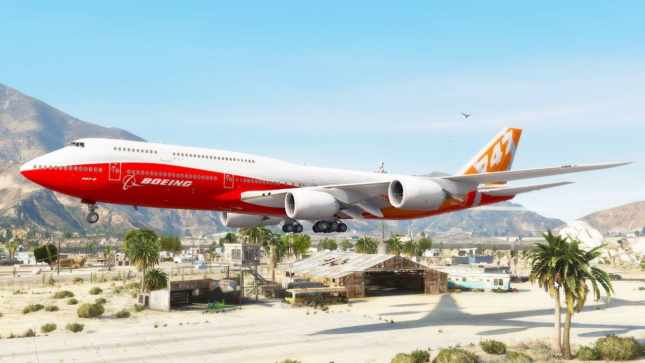 Massive Boeing 747 Emergency Landing On Desert Airfield | GTA 5 - YouTube
