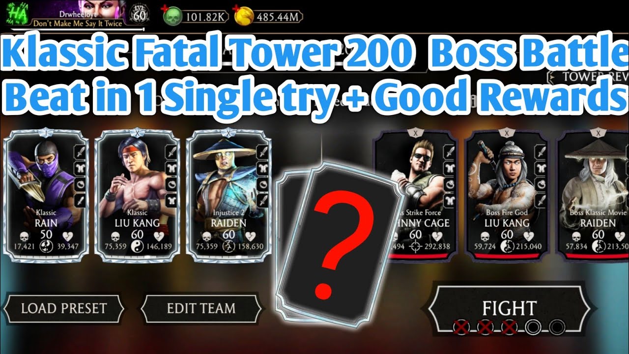 Klassic Fatal Tower Match 200 Boss Battle in 1 Try With Good Reward ...