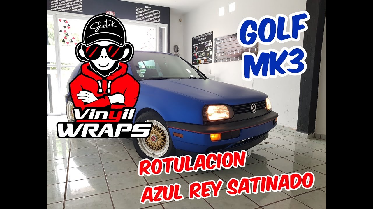 Golf MK3 Rotulación azul rey satinado!!! - YouTube