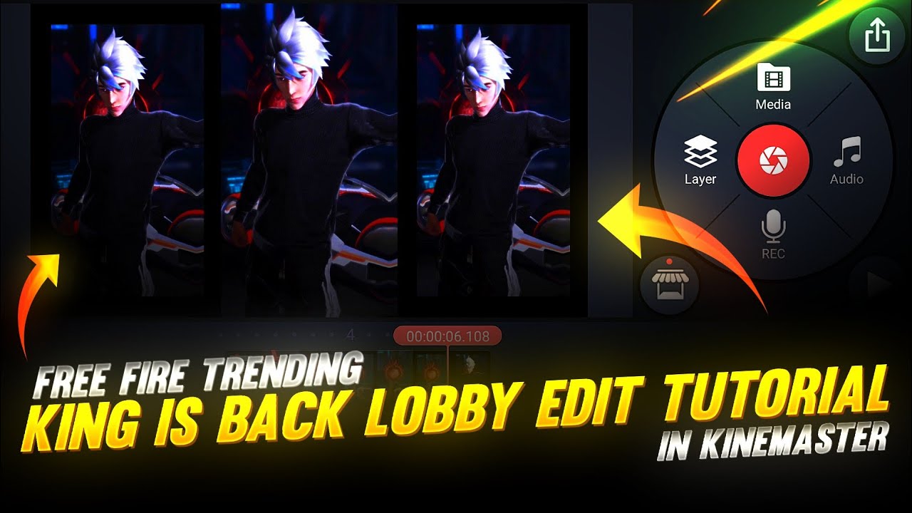 Free Fire trending king is back Lobby edit tutorial in kinemaster || Technical Raja💥 - YouTube