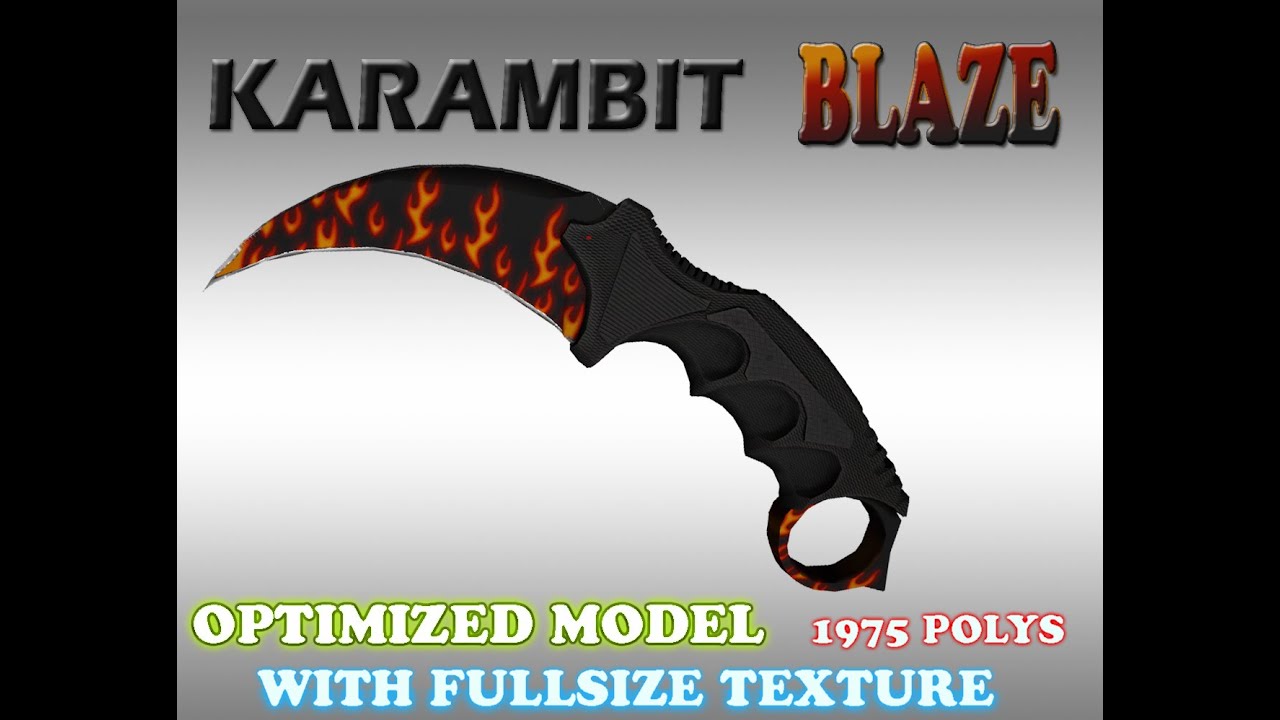 CS:GO Karambit Blaze HD skin for CS 1.6 - YouTube