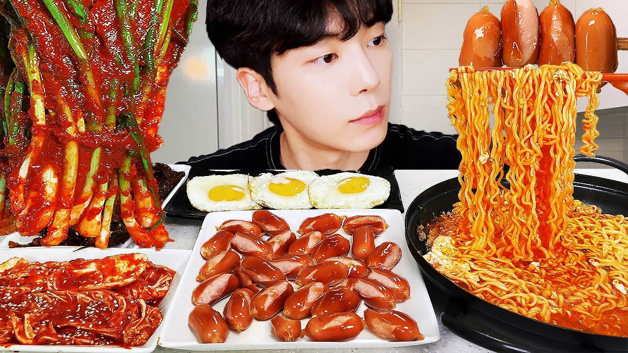 MUKBANG | 직접 만든 김치 레시피 & 파김치, 짜파게티, 계란 라면 먹방 | KIMCHI RECIPE KOREAN ...
