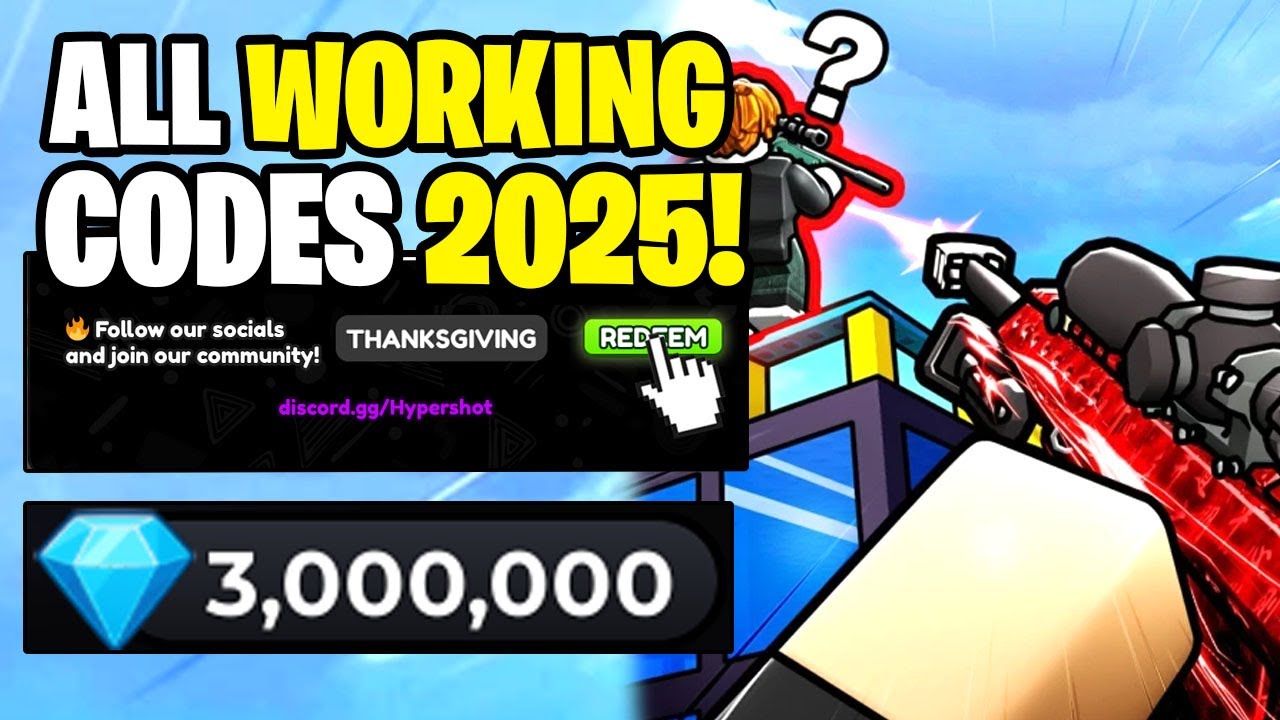 *NEW* ALL WORKING CODES FOR HYPERSHOT IN 2025! ROBLOX HYPERSHOT CODES ...