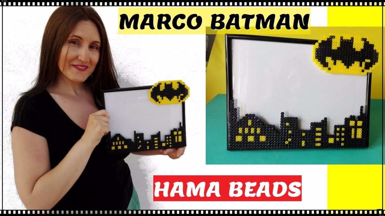 BATMAN marco de fotos con HAMA BEADS tutorial Lolicrafts - YouTube