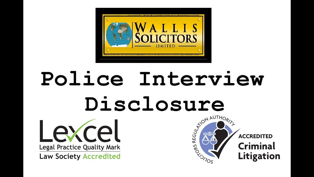 Police Interview Disclosure - YouTube