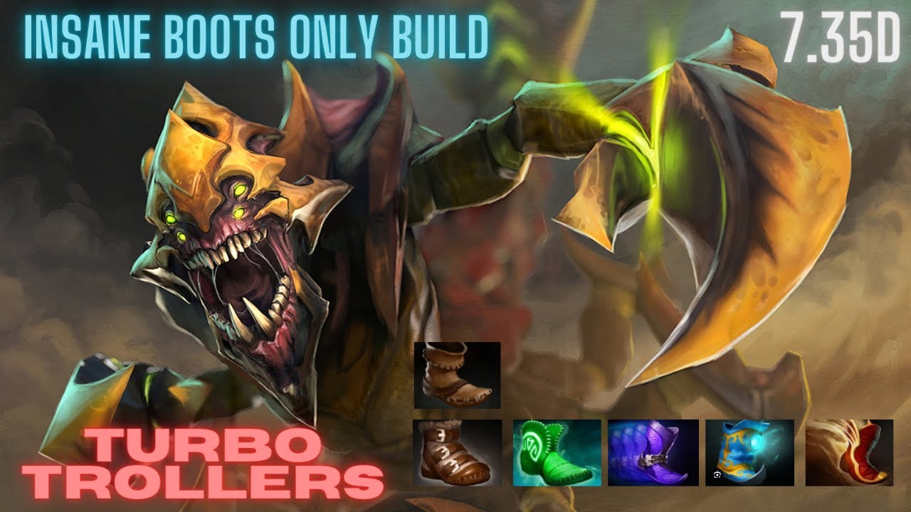OP Boots Only 1v5 Build - Dota 2 Turbo 7.35D - YouTube
