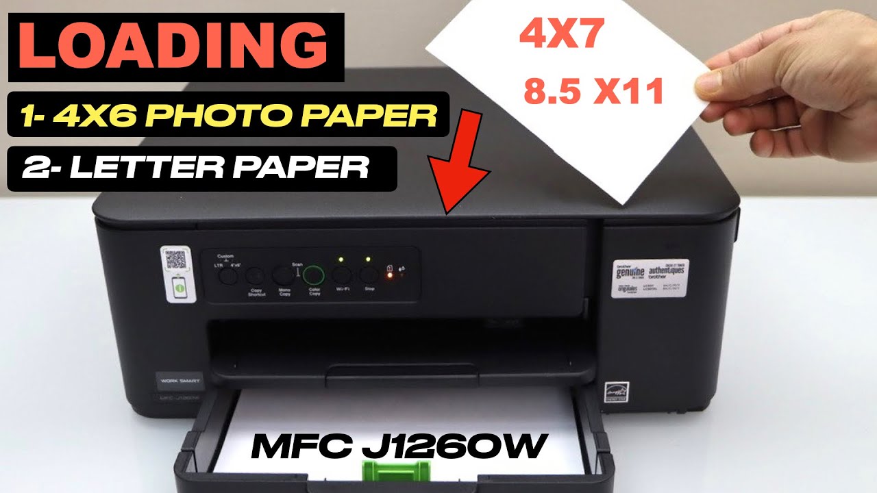 Brother MFC J1260w Loading Paper: How To Load Photo & Letter Paper ...