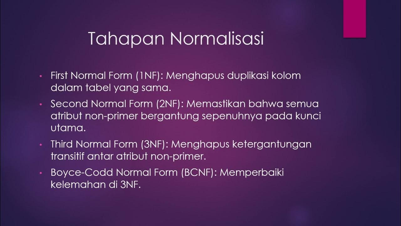 Model Basis Data, Normalisasi, dan ERD - YouTube