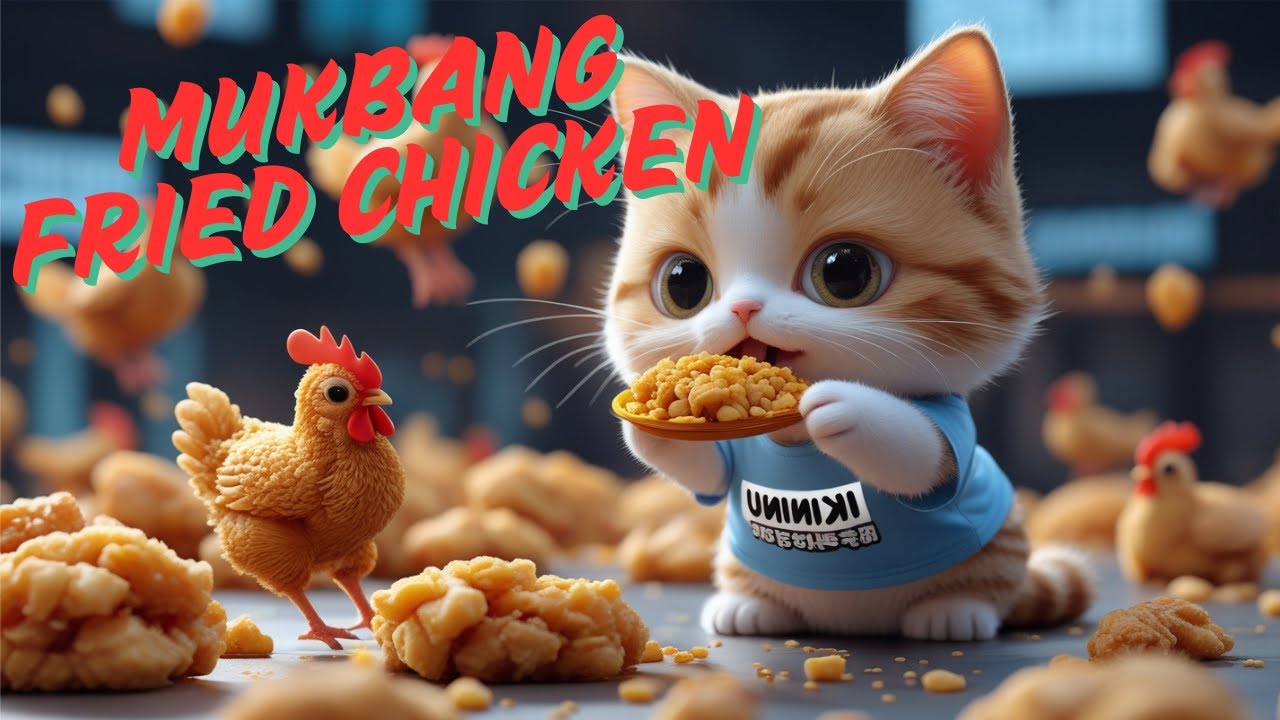 Mukbang Fried Chicken ASMR Ayam Goreng Cat Or Kucing #10 - Eat Along ...