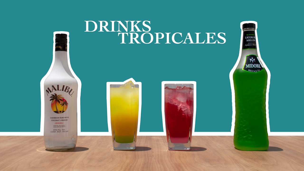 ¿Cómo preparar 2 tragos tropicales? Fácil y rápido - YouTube