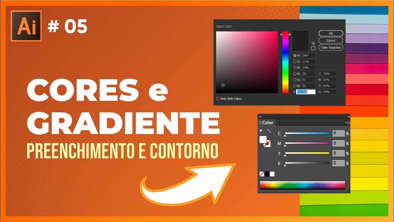 Como usar preenchimento de contorno e gradiente no Illustrator fácil ...