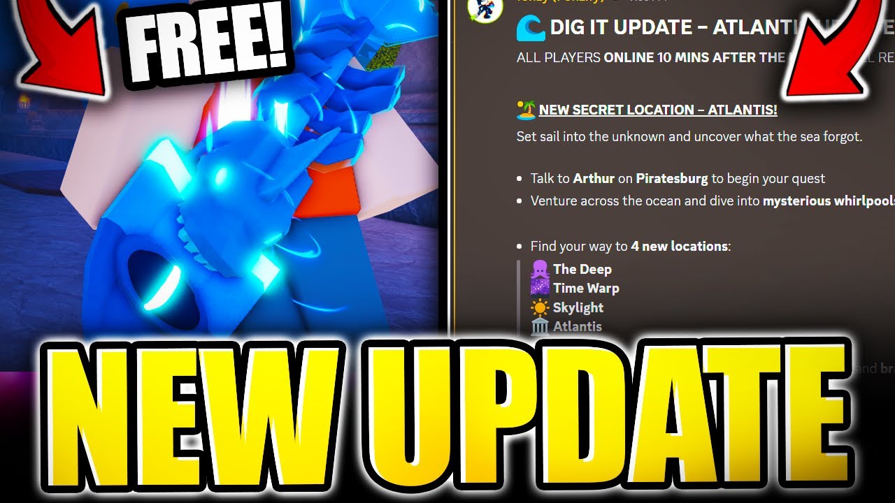 DIG IT ATLANTIS UPDATE! (HOW TO FIND ATLANTIS, TIDAL BREAKER SHOVEL ...