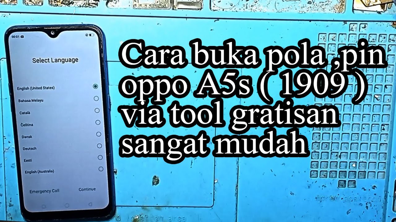 cara buka pola atau pin oppo A5s via tool gratisan - YouTube
