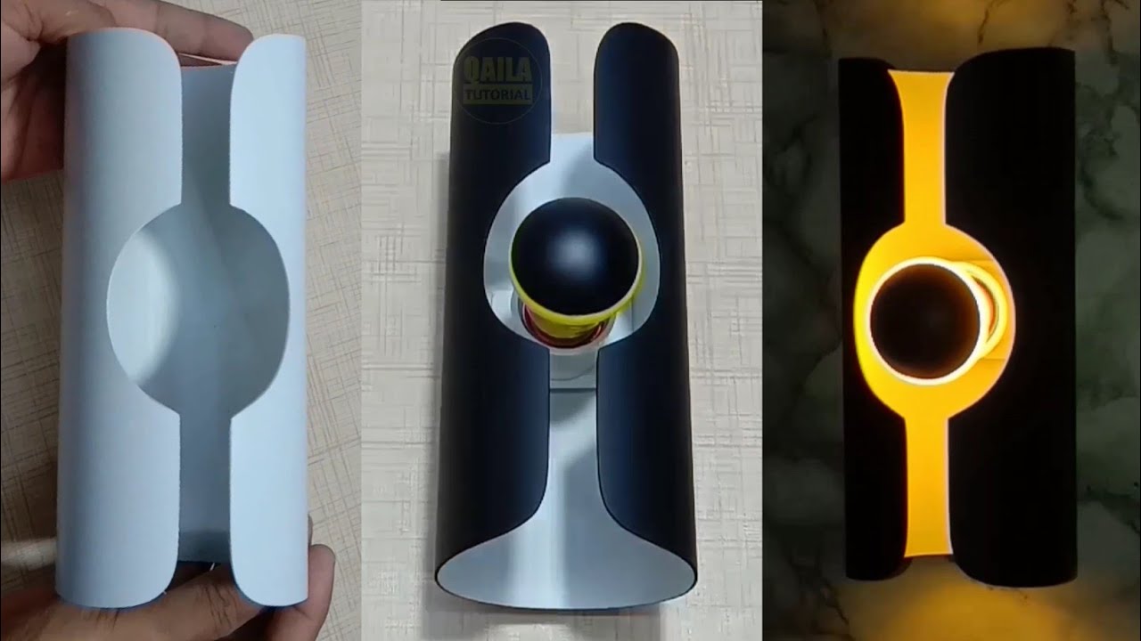 DIY Lampu Dinding PVC Simpel & Elegan - YouTube