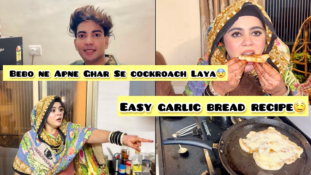 Easy Garlic Bread Recipe At Home🤤| Bebo Ne Apne Ghar Se cockroach🪳 Laya ...