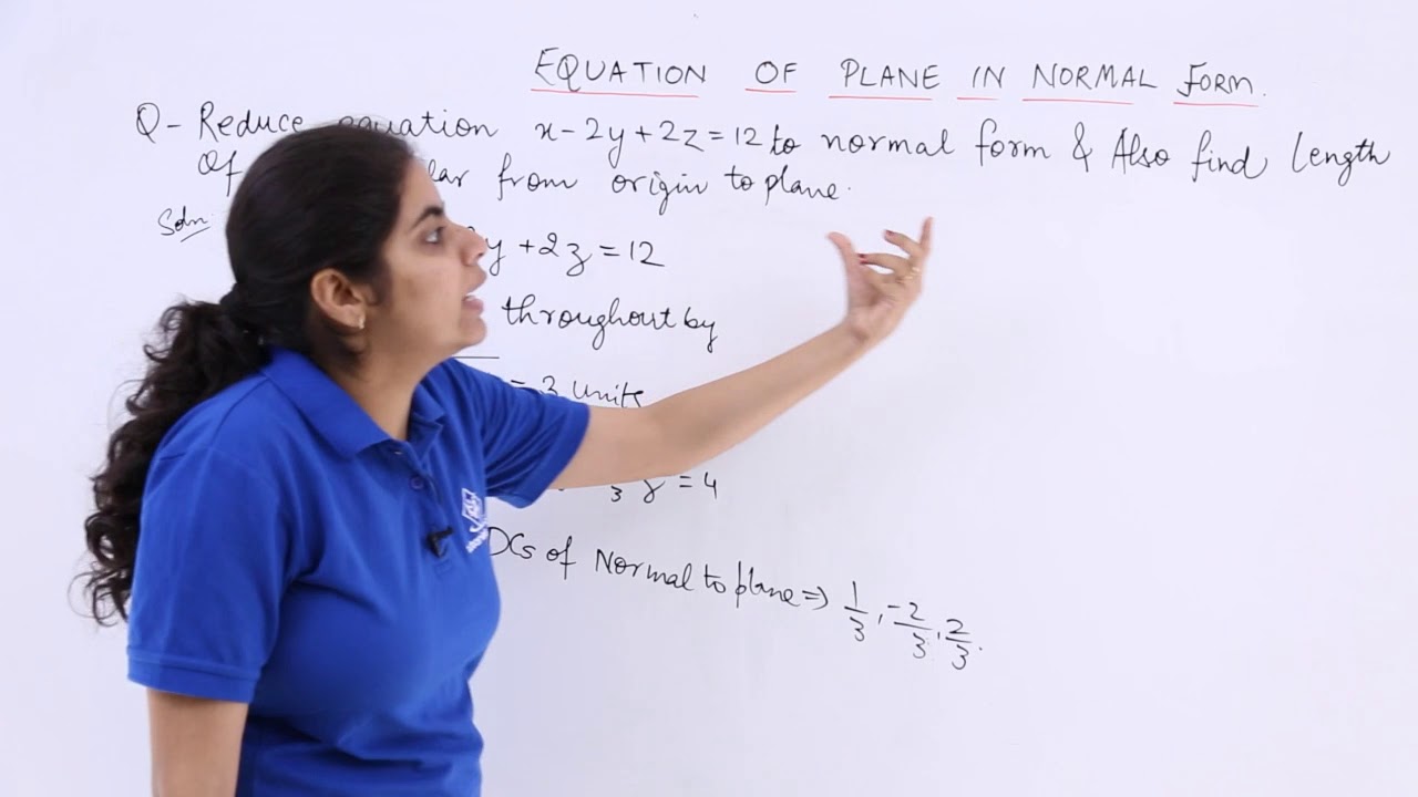 Class 12th – Equation of Plane in Normal Form Problem Example-2 ...