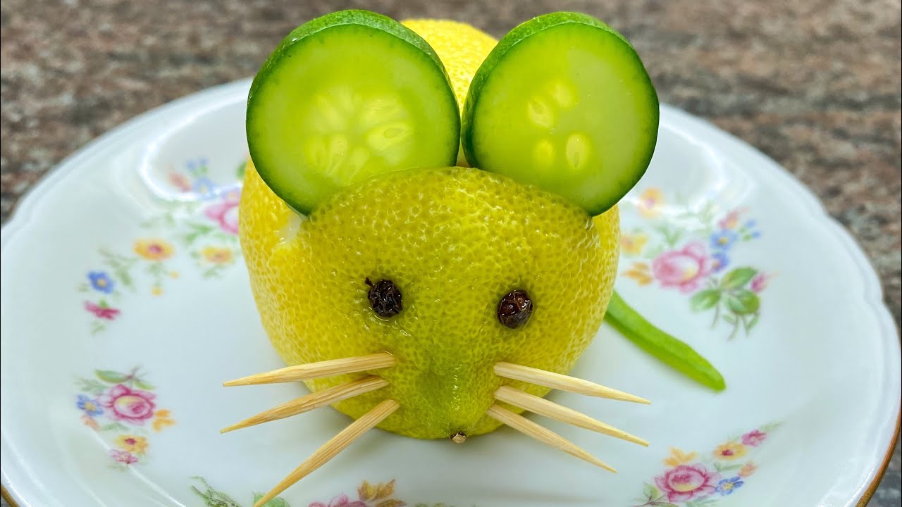How to make lemon mouse 🐭 carving art - YouTube