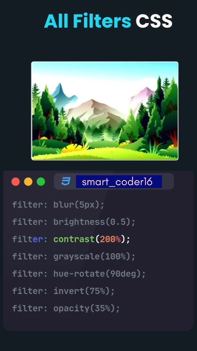 All Filters in CSS #css #csstutorial - YouTube
