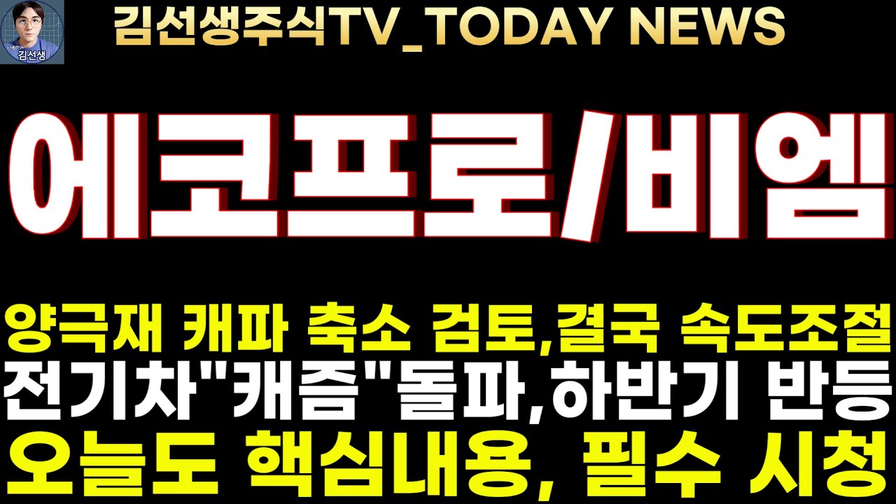 에코프로 에코프로비엠 주가전망 81마감속보 양극재 캐파 축소 검토 속도 조절일 뿐 전기차 캐즘 돌파 하반기 반등