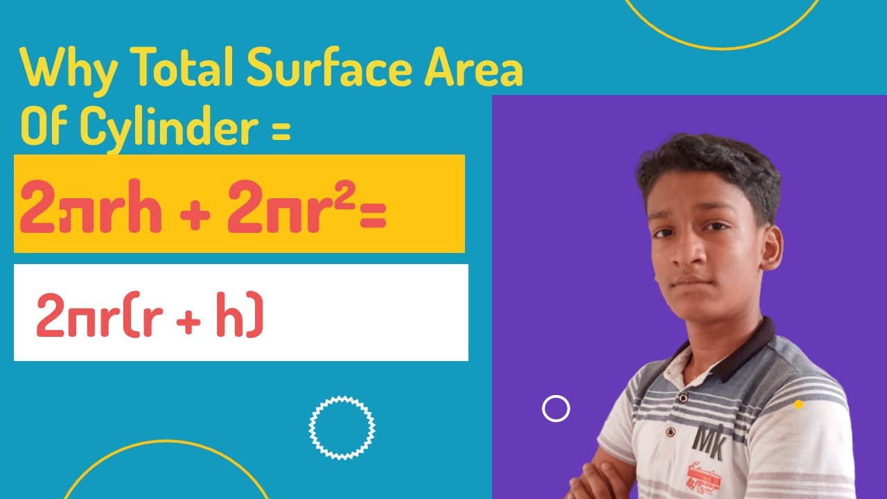 Why Total Surface Area of Cylinder = 2πr(r + h) or 2πr² + 2πrh? in ...
