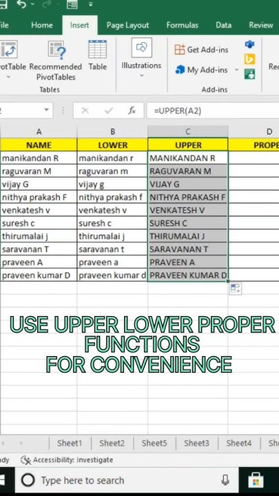 EXCEL Tips ⌨️ #11 | UPPER lower Proper function - YouTube