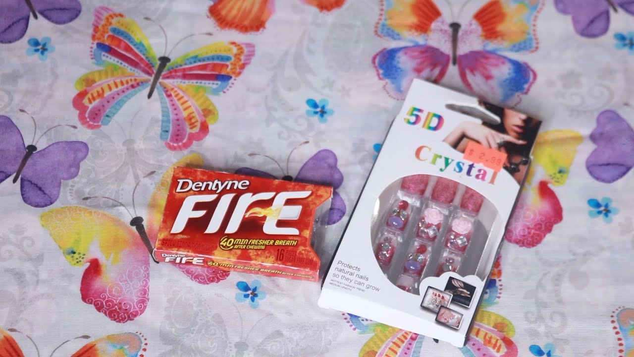 5D CRYSTAL NAILS ASMR CHEWING DENTYNE FIRE GUM - YouTube