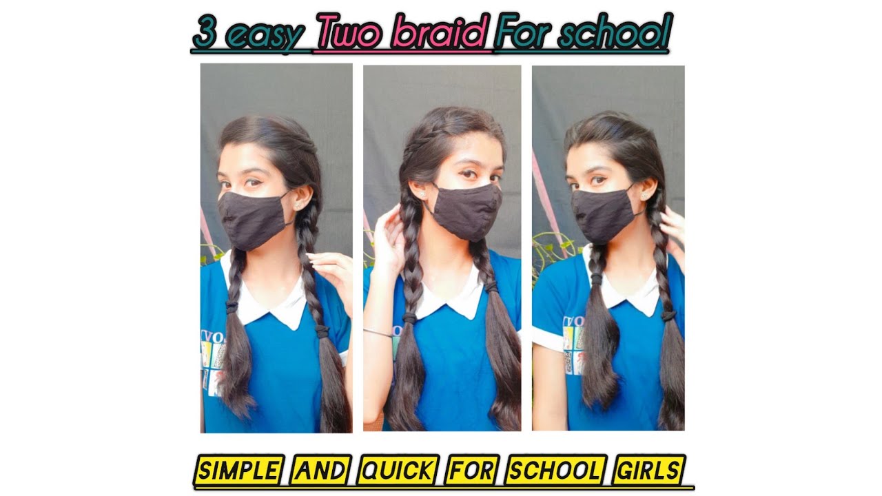 3 easy two braid for school and coaching 💟 braid for teenagers and ...