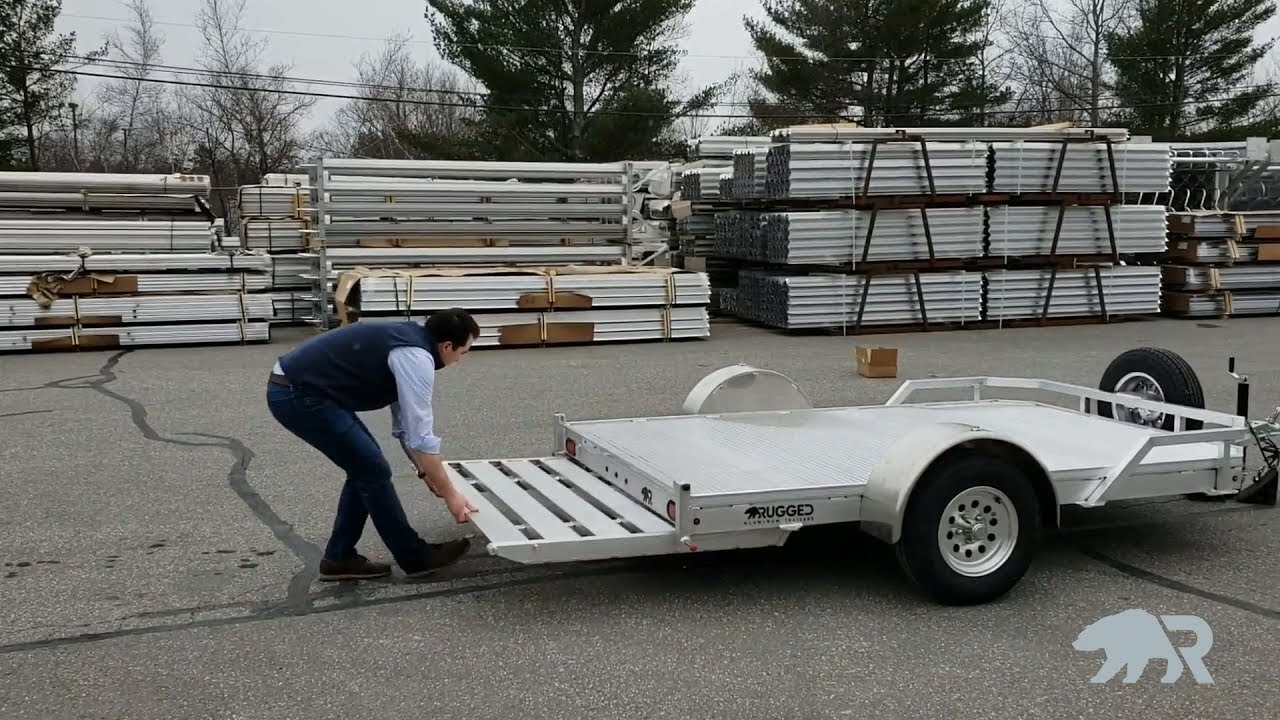 Stow Away Ramp - Rugged Aluminum Trailer - YouTube