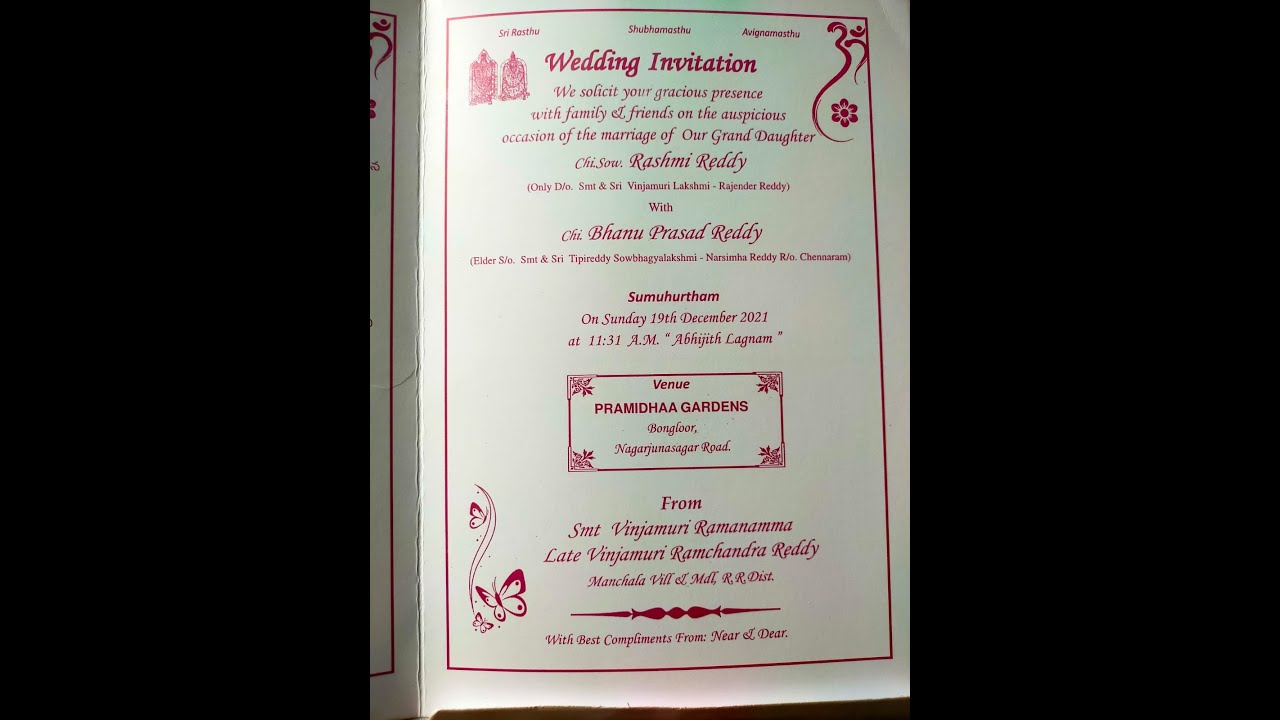 Rashmi Reddy Weds Bhanu Prasad Reddy - YouTube