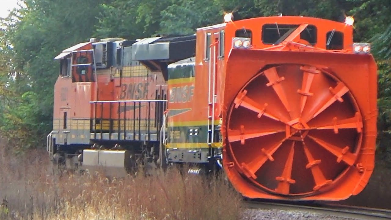 BNSF Rotary Snowplow! - Colona, IL - 9/16/2016 - YouTube